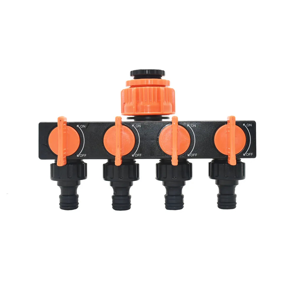 Drip Irrigation 4-Way Garden Tap Water Splitter Water Pipe 4 way Split ...