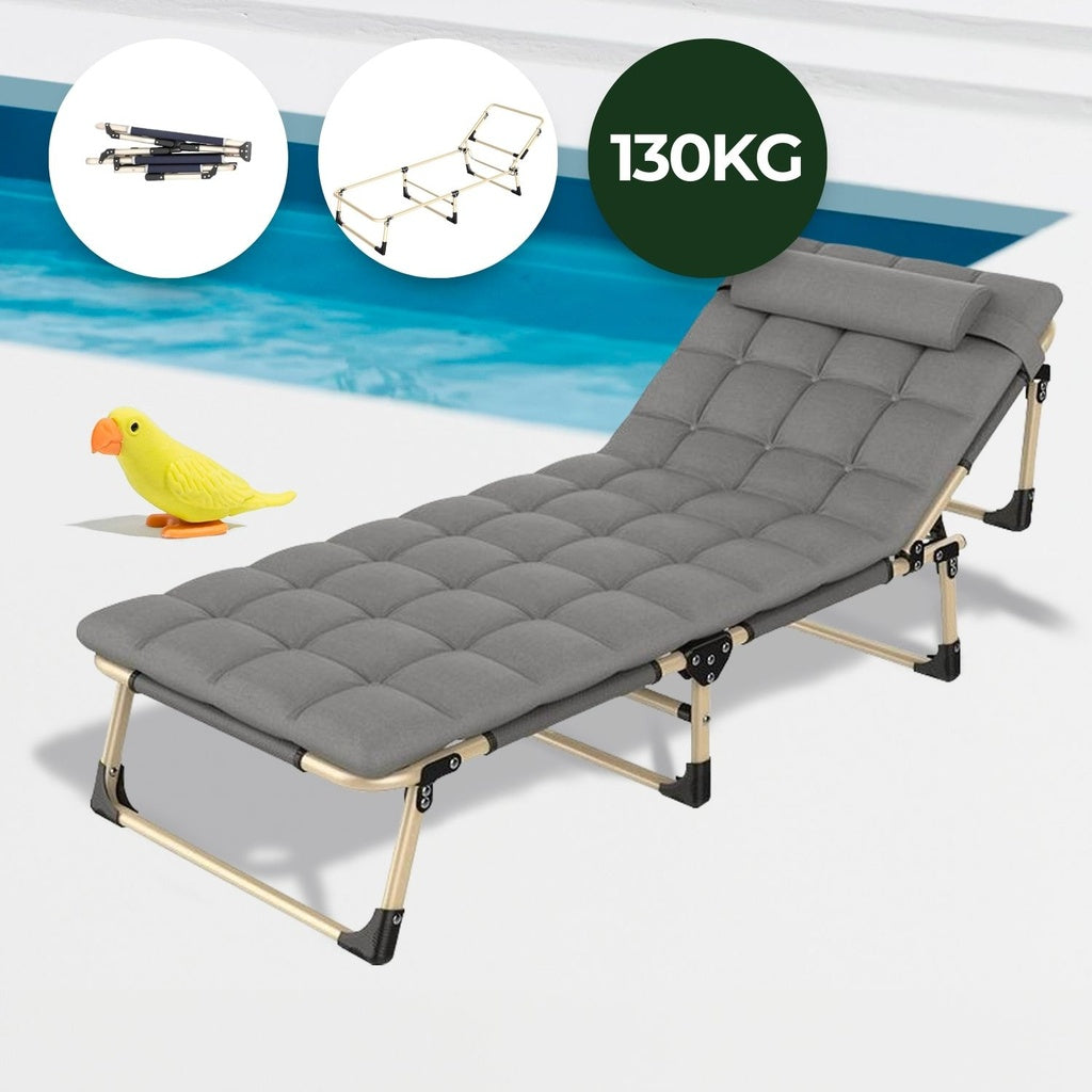 KILIROO Adjustable Portable Folding Bed with Mattress and Headrest (Gr ...